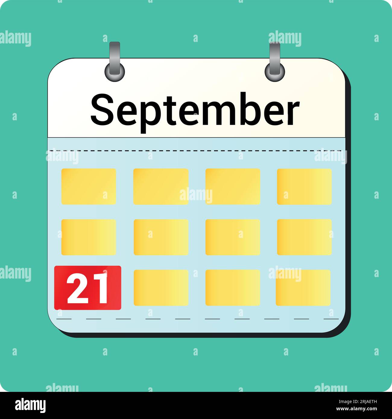 calendar vector drawing, date September 21 on the page Stock Vector ...