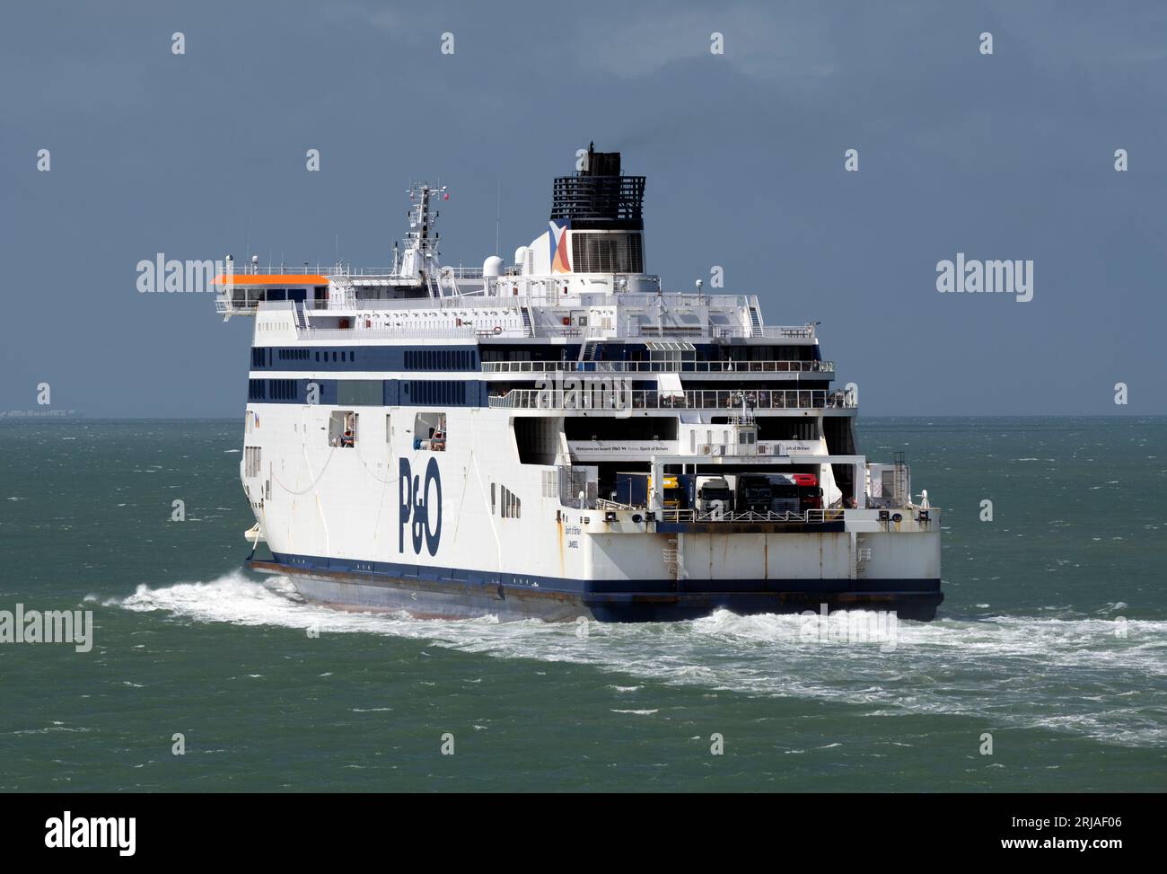 P & O Spirit of Brittan cross channel ferry towards Dover in the ...