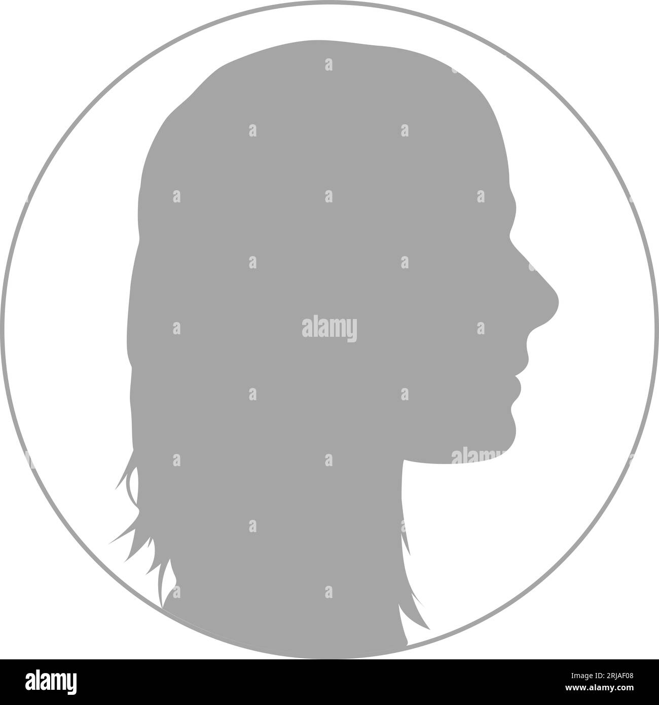 Avatar womans head icon, avatar symbol in circle. Female pictogram ...