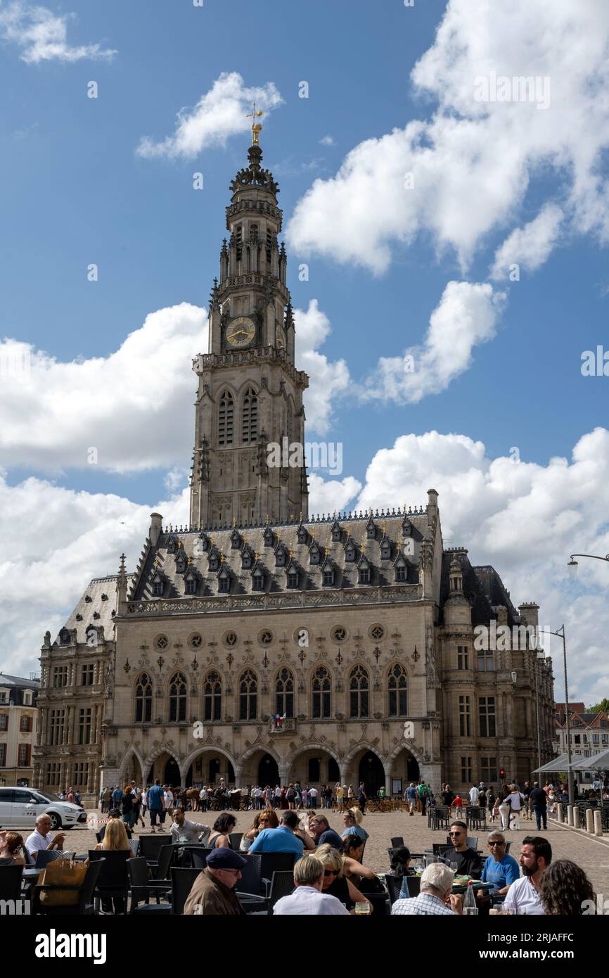 Beffroi d'Arras - Beffroi de l'Hotel de Ville d'Arras in Place des Heros, Arras, France - Arras ...