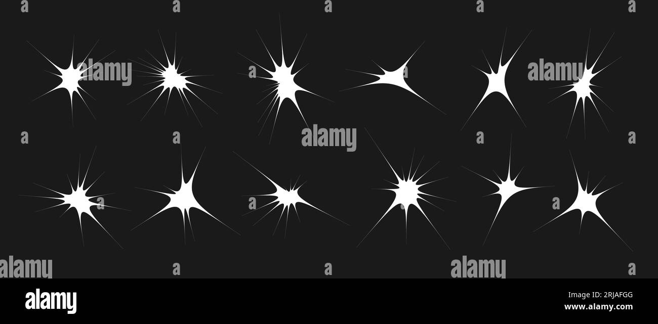 Stars and twinkles set. Retro blink collection. Abstract simple ...