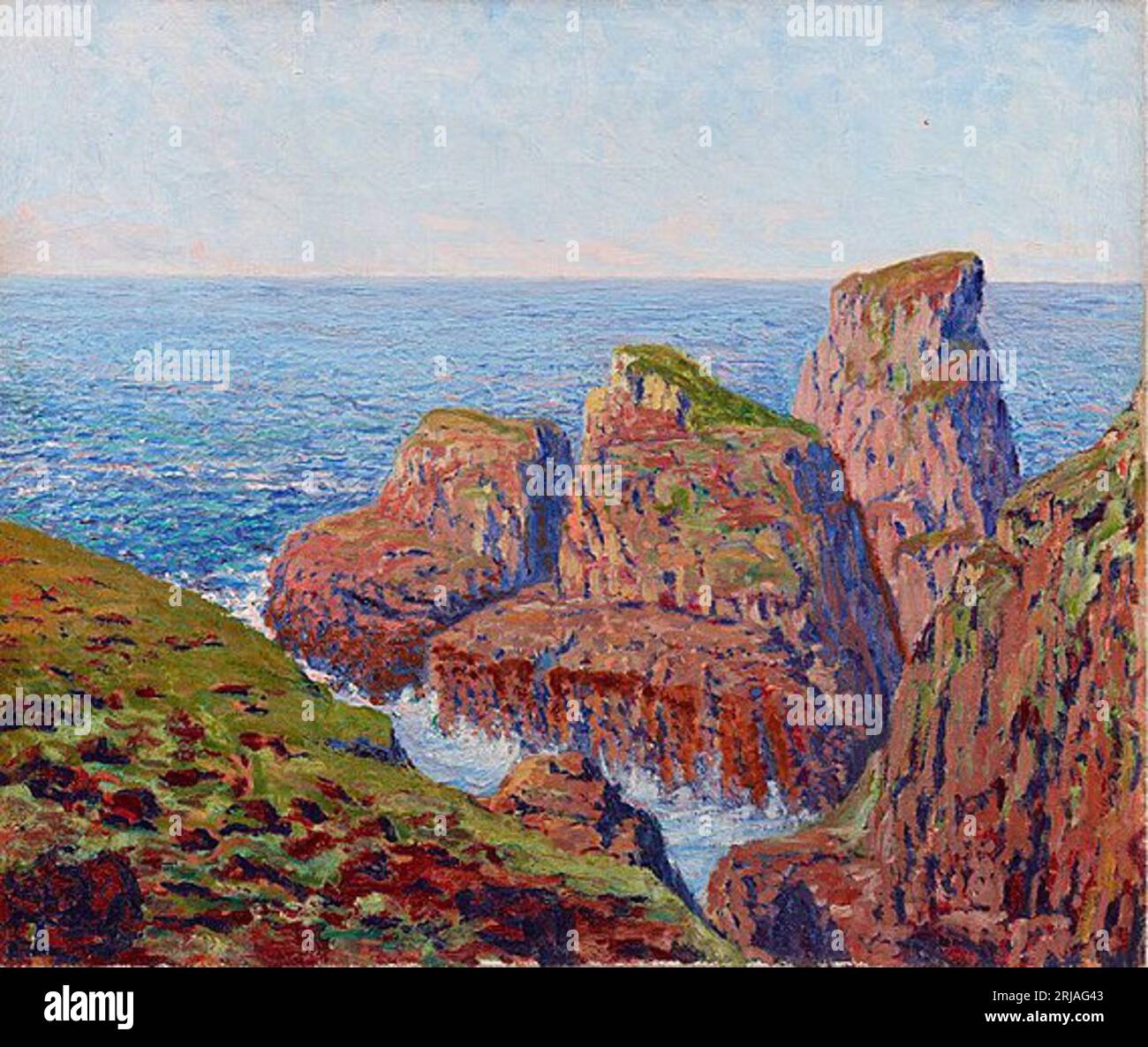 Rocky Coast Painted in 1929. by Gustave Cariot Stock Photo - Alamy