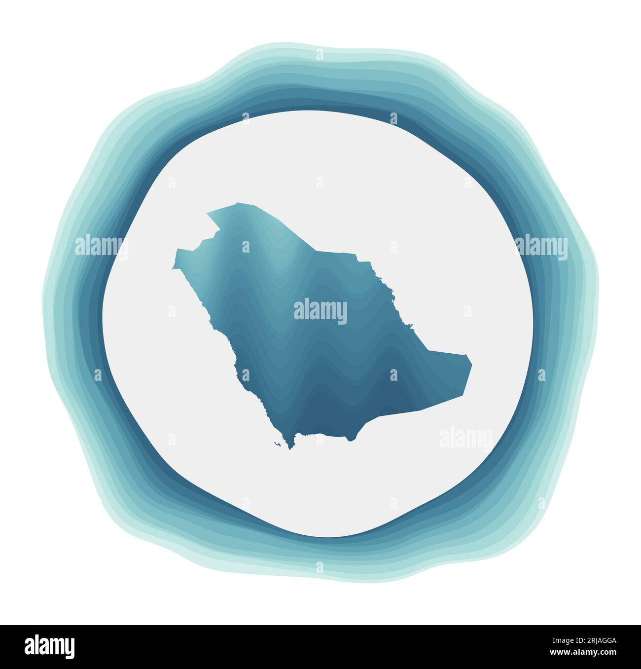 Saudi Arabia logo. Badge of the country. Layered circular sign around ...