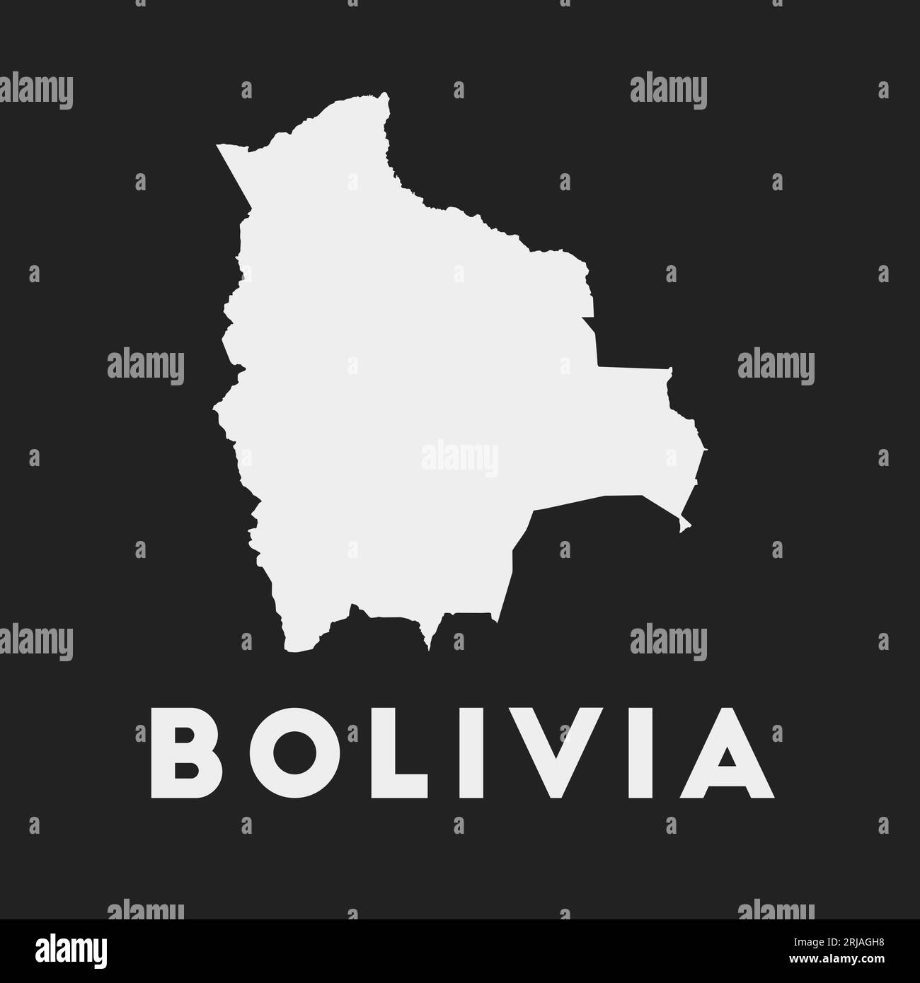 Bolivia icon. Country map on dark background. Stylish Bolivia map with country name. Vector ...