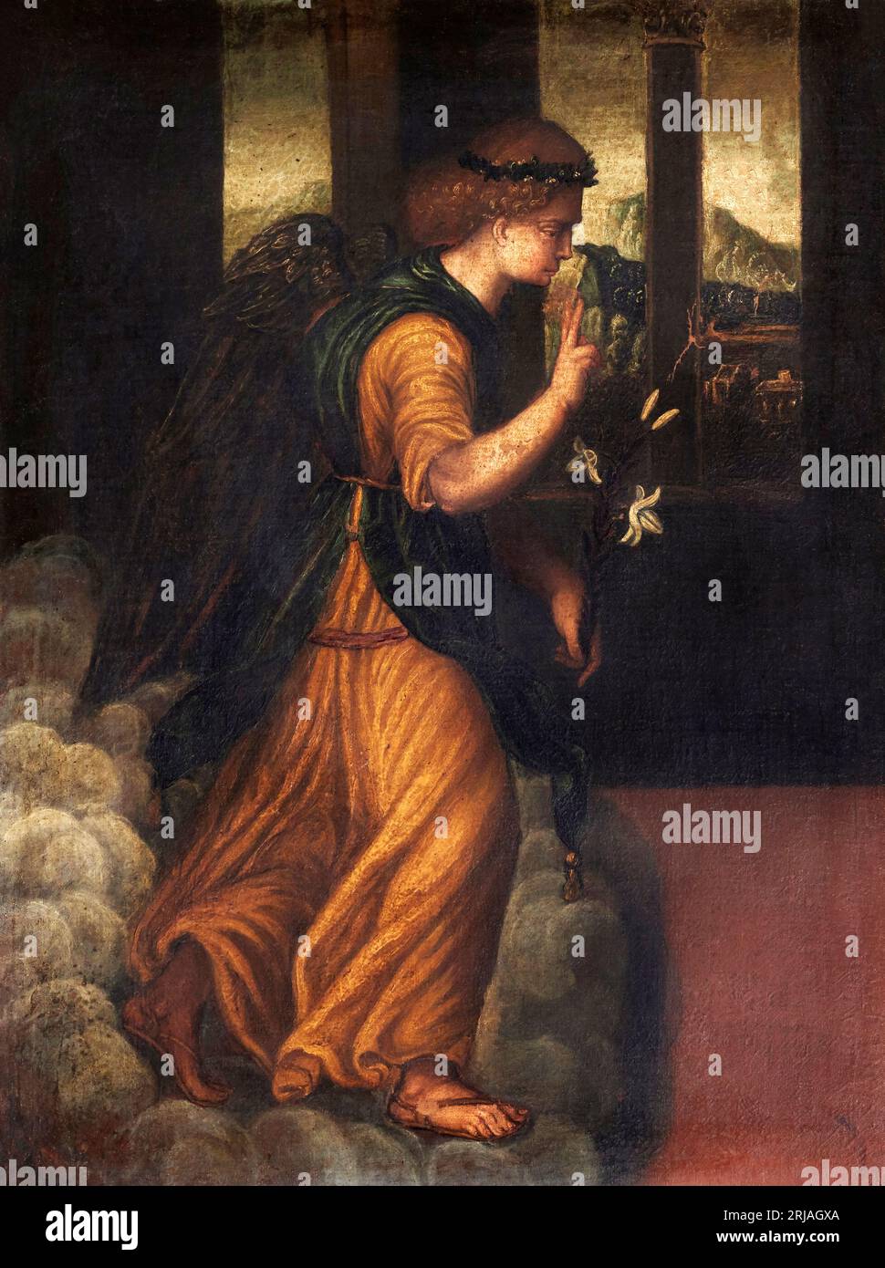 Angelo annunziante - olio su tela - pittore lombardo del XVI secolo ...