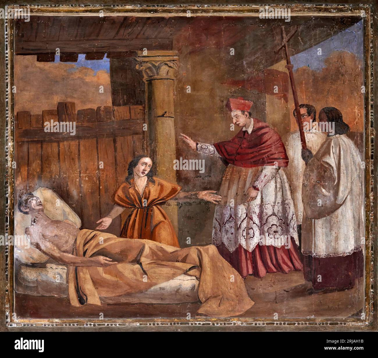 S. Carlo Borromeo visita gli appestati - affresco - pittore bresciano ...
