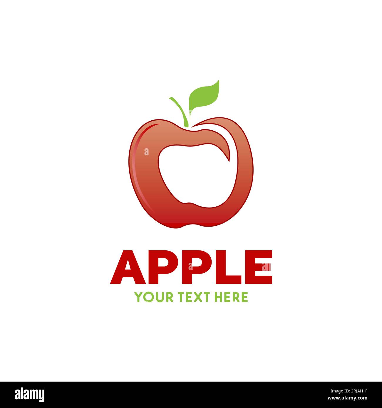 Fresh Apple Fruit, Red Apple Slice logo design inspiration Stock Vector ...