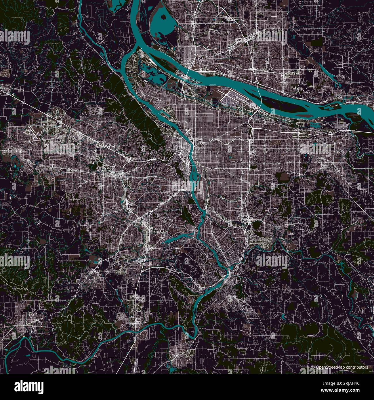 Portland oregon usa map Stock Vector Images - Alamy