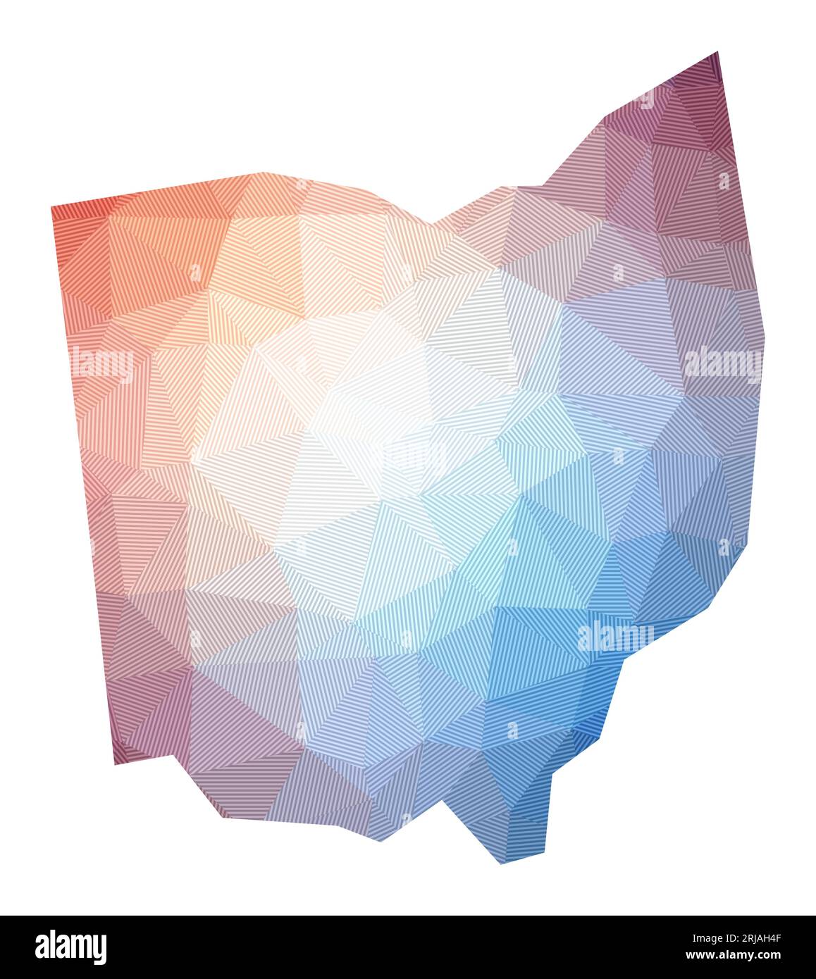 Map of Ohio. Low poly illustration of the US state. Geometric design ...