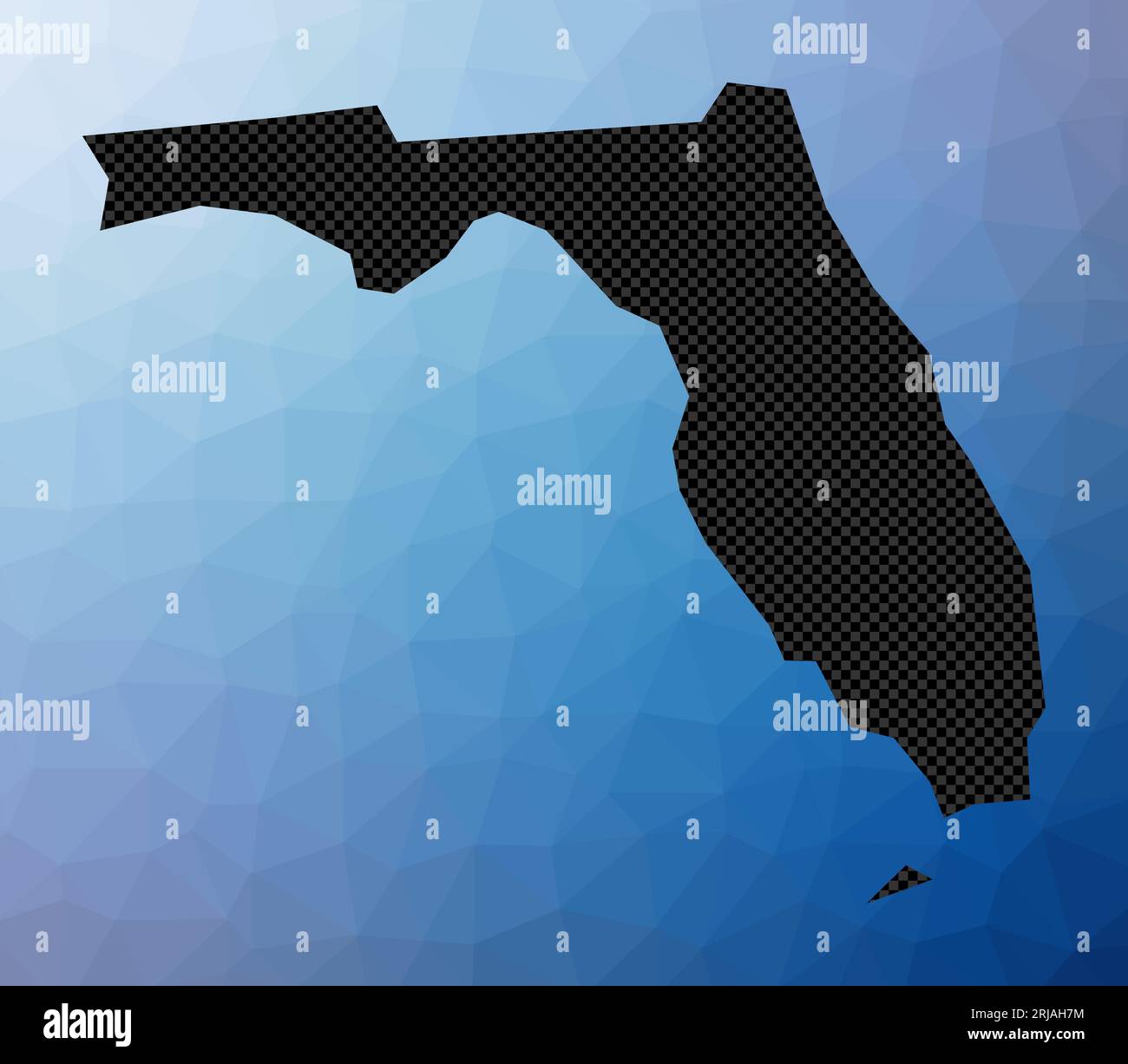 Florida geometric map. Stencil shape of Florida in low poly style ...