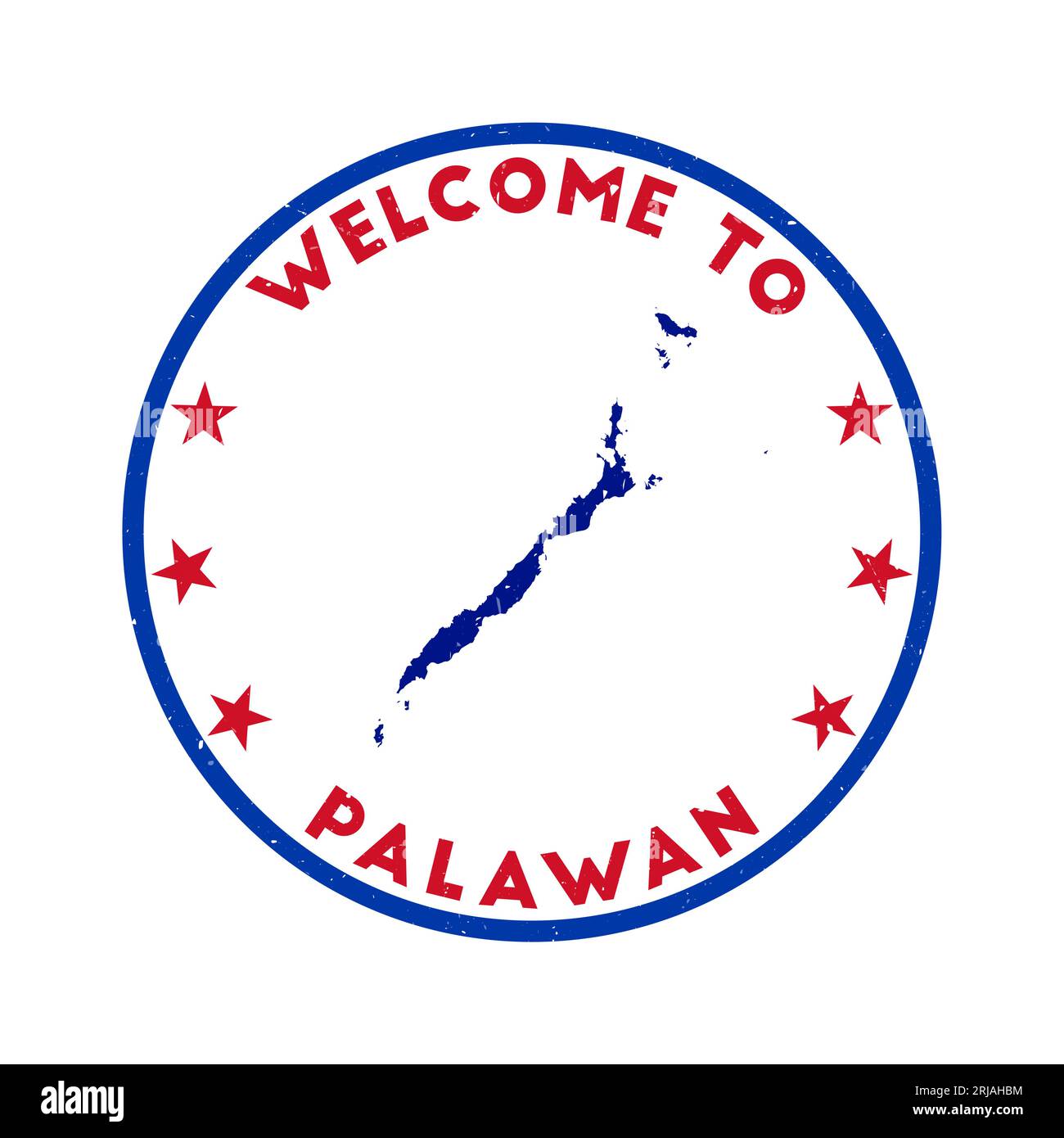 Welcome to Palawan stamp. Grunge island round stamp with texture in ...