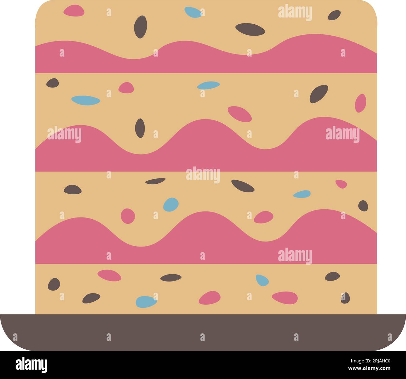 Tall pie or cake with layered dough with mousse Stock Vector Image ...