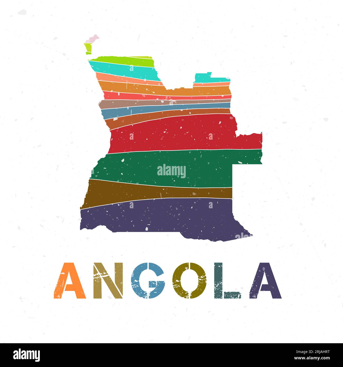 Angola map design. Shape of the country with beautiful geometric waves ...