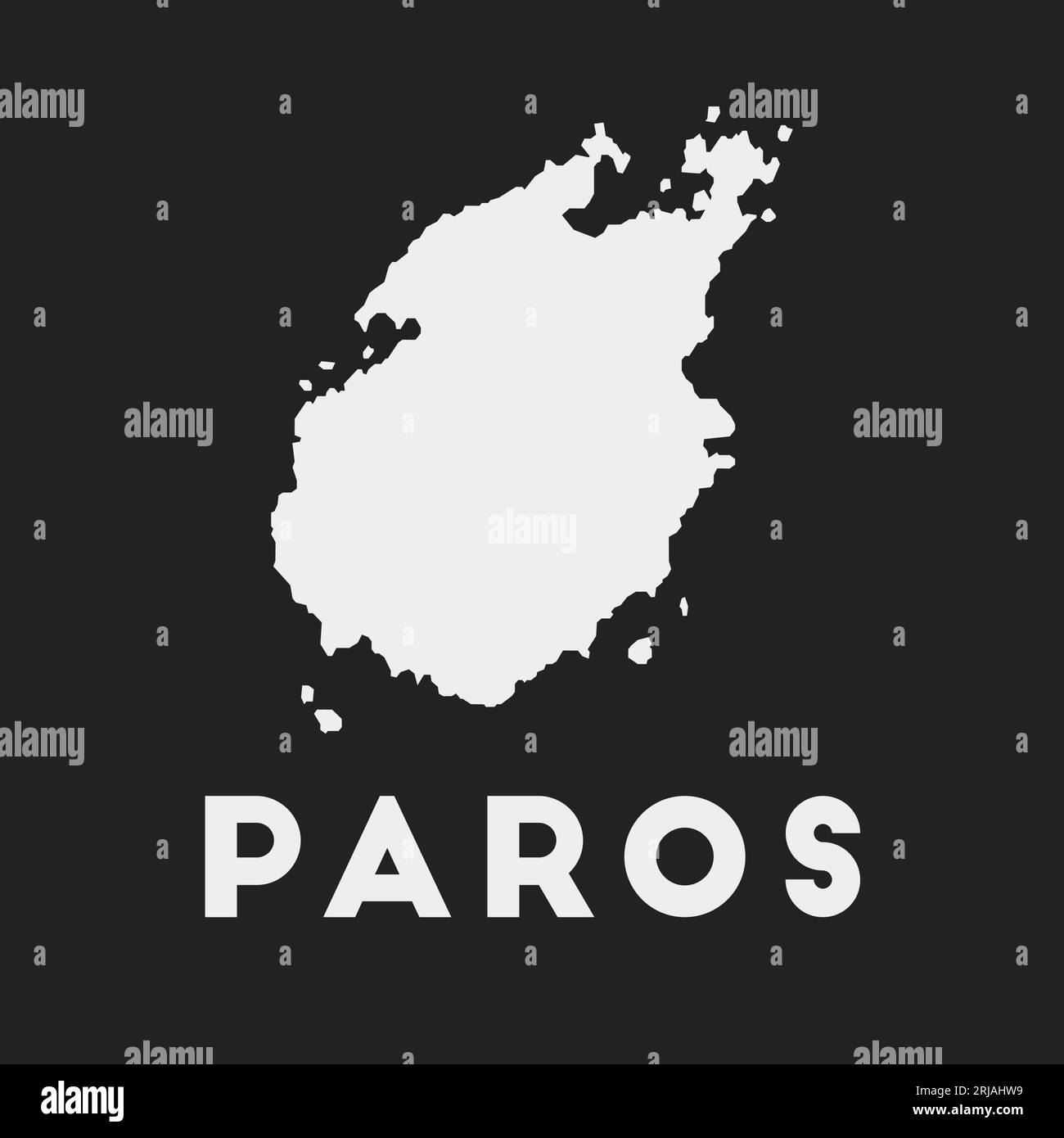 Paros icon. Island map on dark background. Stylish Paros map with ...