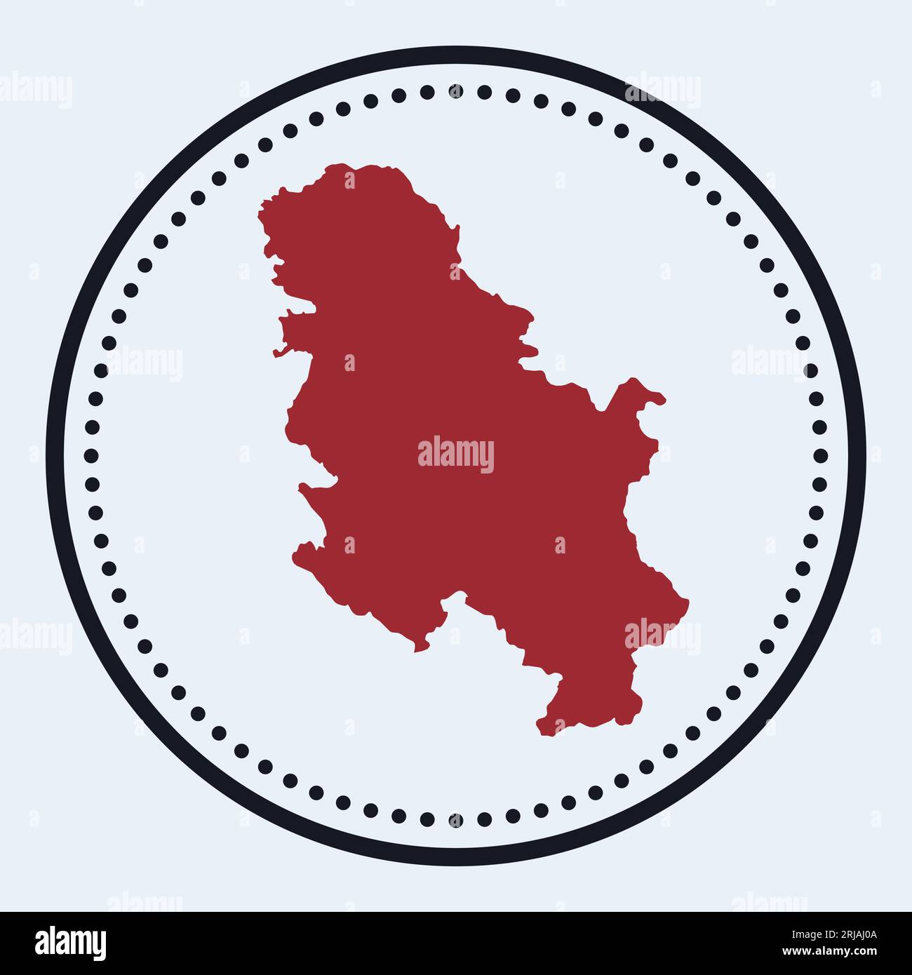 Serbia round stamp. Round logo with country map and title. Stylish ...