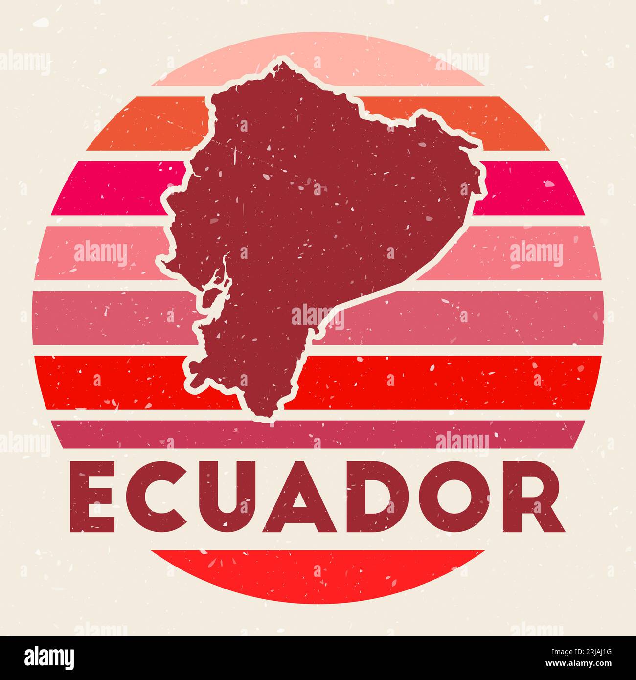 Ecuador logo. Sign with the map of country and colored stripes, vector ...