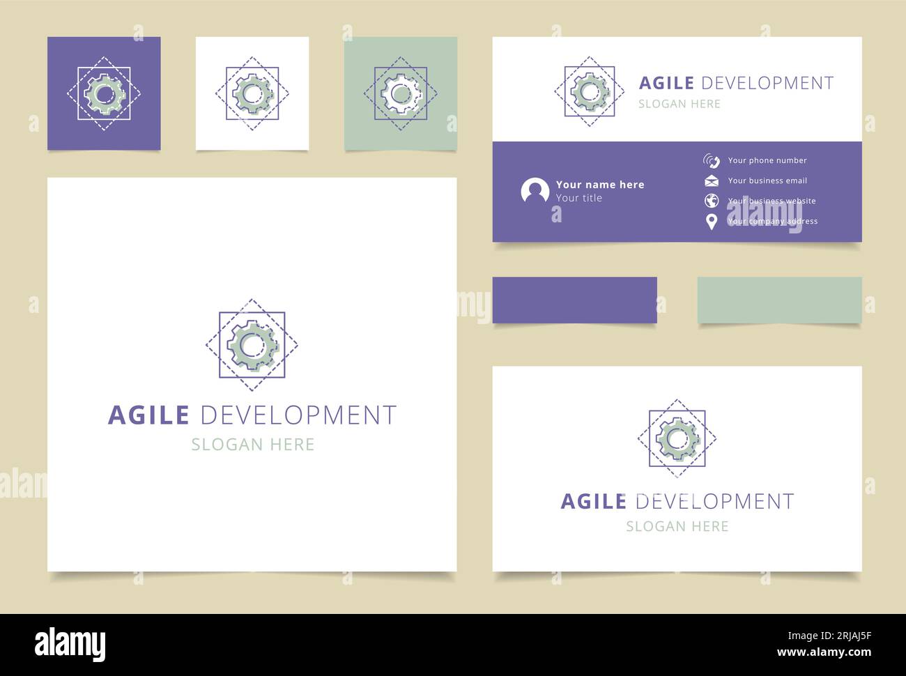 Agile development logo design with editable slogan. Branding book and ...