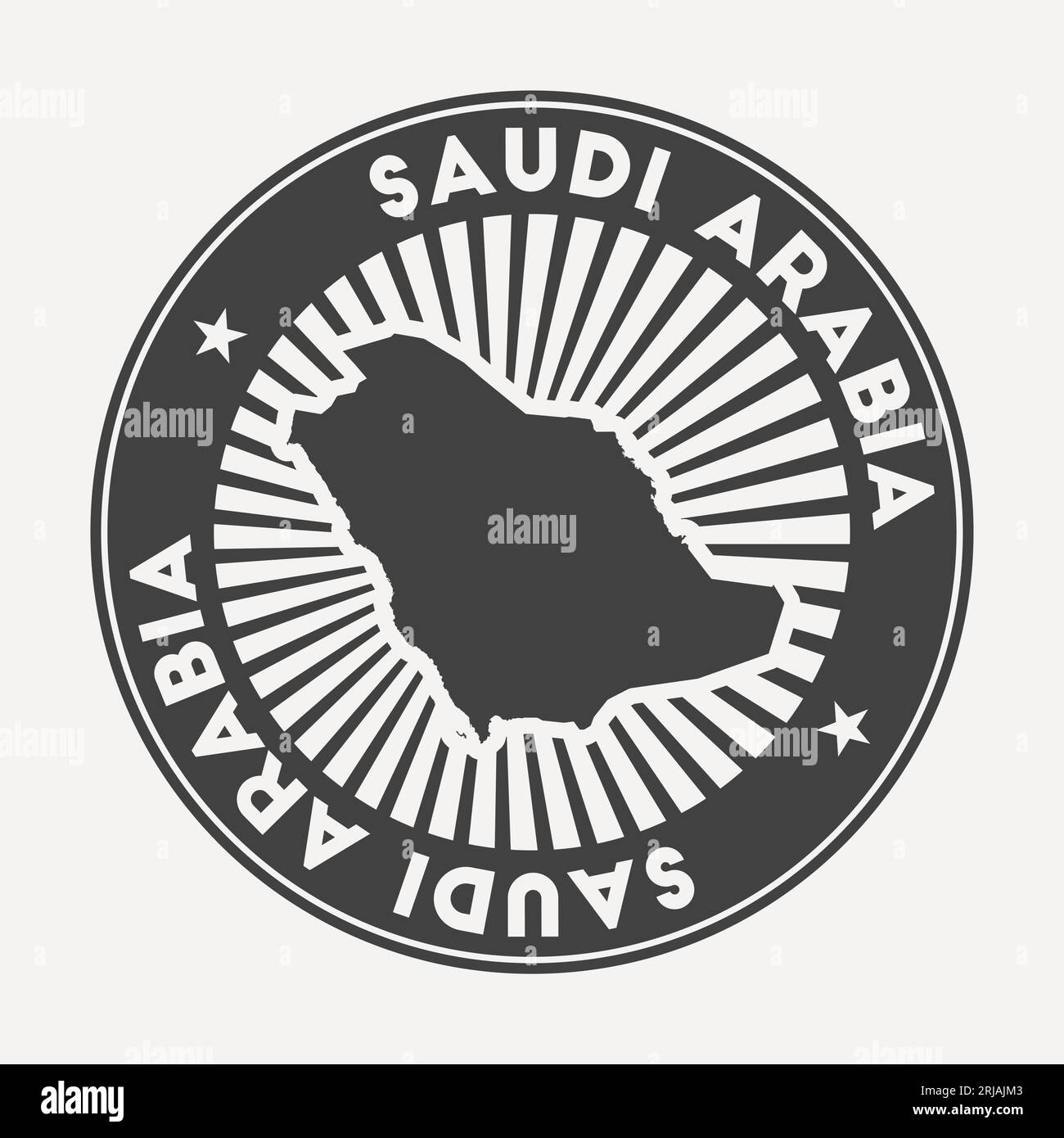 Saudi Arabia round logo. Vintage travel badge with the circular name ...