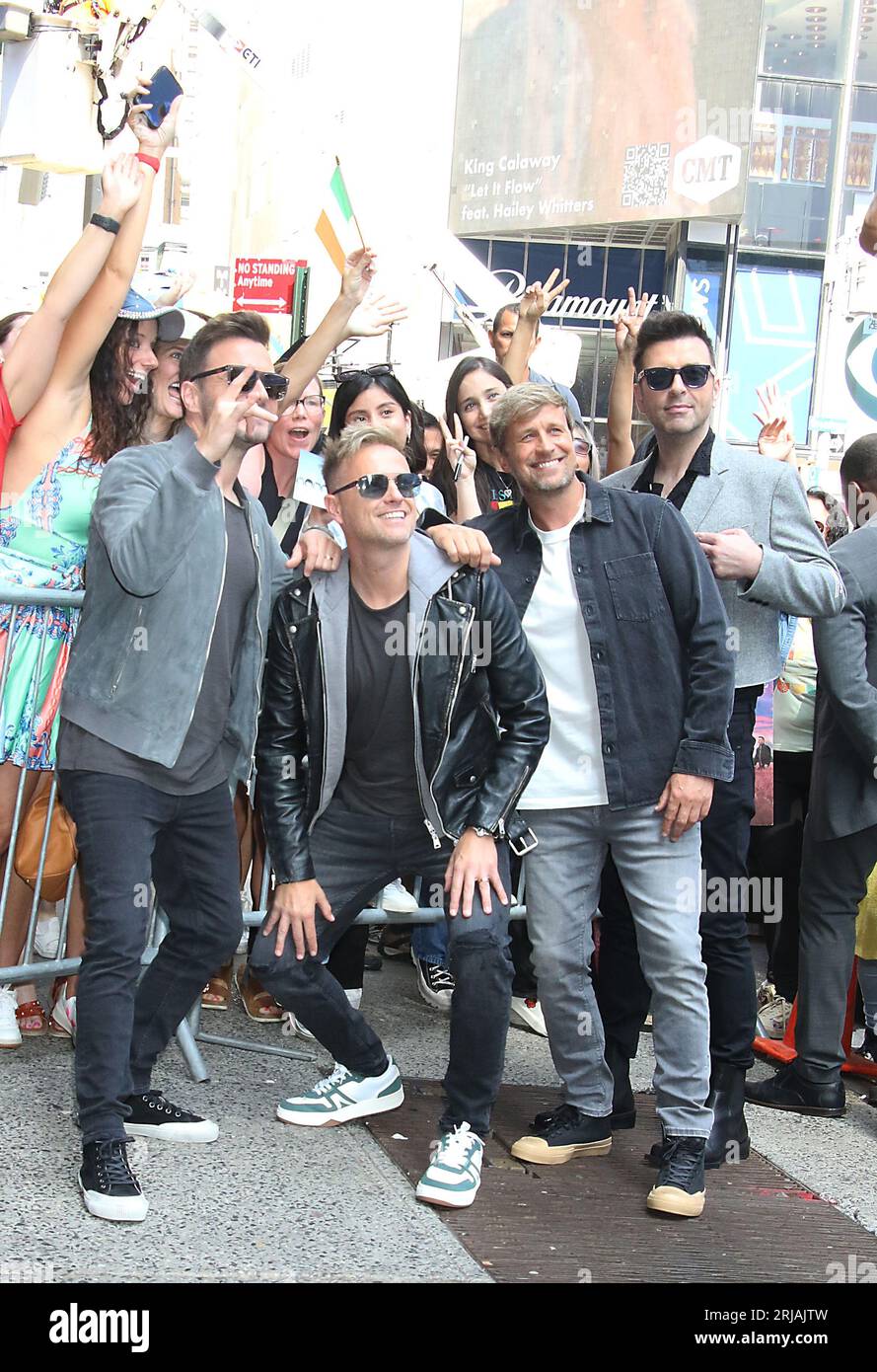 New York, NY, USA. 21st Aug, 2023. Nicky Byrne, Shane Filan, Kian Egan ...