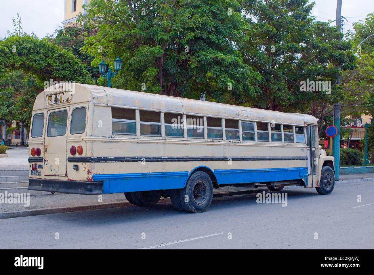 Havana, Cuba, old passenger bus or truck stationary in a city street ...