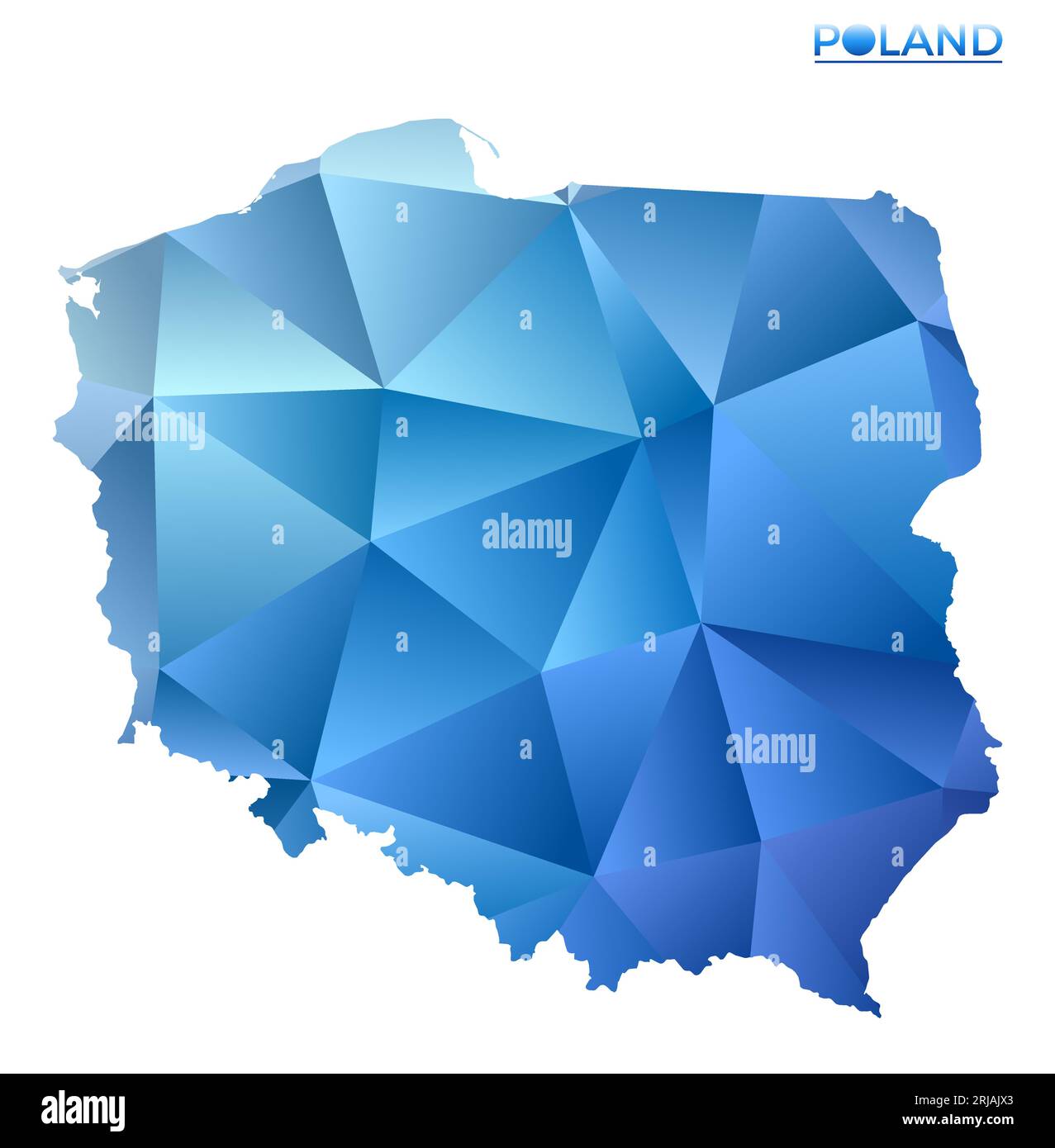 Vector polygonal Poland map. Vibrant geometric country in low poly style. Vibrant illustration ...