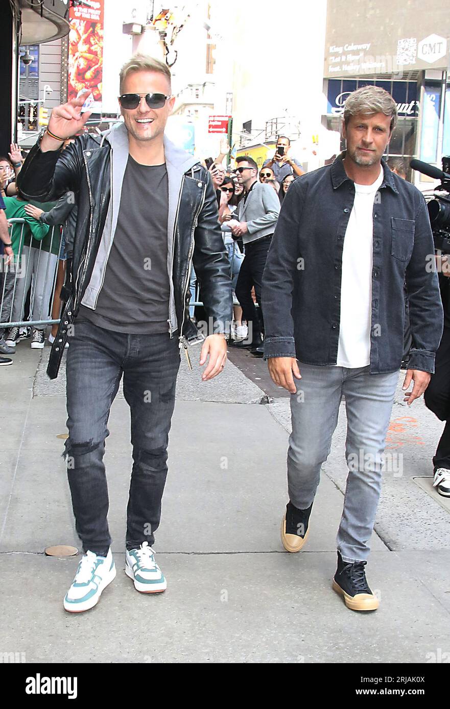 New York, NY, USA. 21st Aug, 2023. Shane Filan, Kian Egan pictured as ...