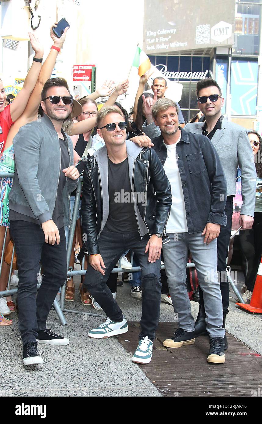 New York, NY, USA. 21st Aug, 2023. Nicky Byrne, Shane Filan, Kian Egan ...