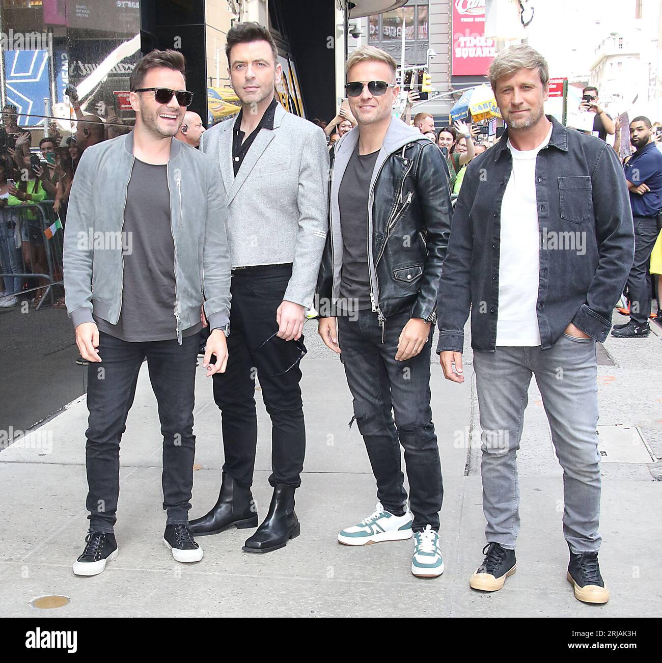 New York, NY, USA. 21st Aug, 2023. Nicky Byrne, Mark Feehily, Shane ...