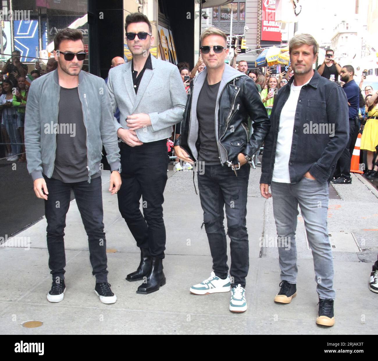 New York, NY, USA. 21st Aug, 2023. Nicky Byrne, Mark Feehily, Shane ...