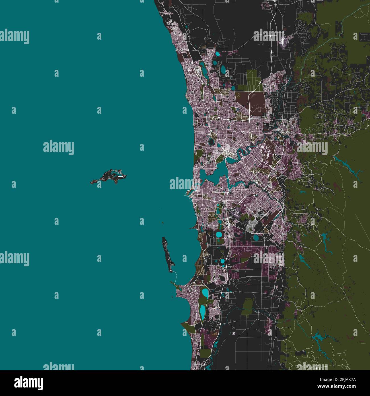 Vector city map of Perth Western Australia Australia Stock Vector Image ...