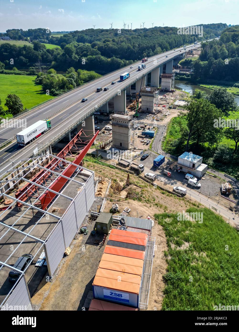 22 August 2023, Saxony, Grimma: The fork for the incremental launching ...