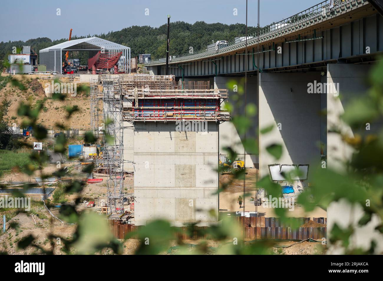 Grimma, Germany. 22nd Aug, 2023. The fork for the incremental launching ...