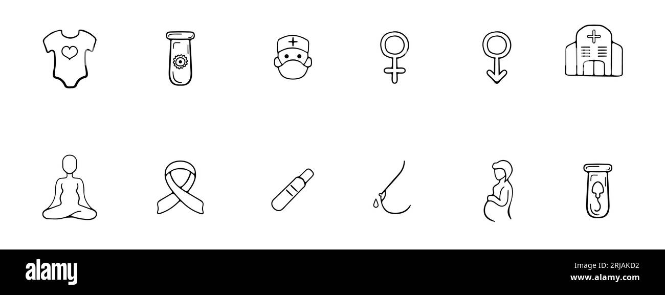 Motherhood line icon. Hospital, breastfeeding, test tube, pregnancy ...