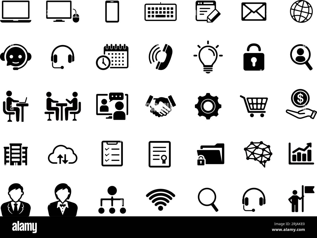 Vector icon illustration set related to business and office work Stock ...