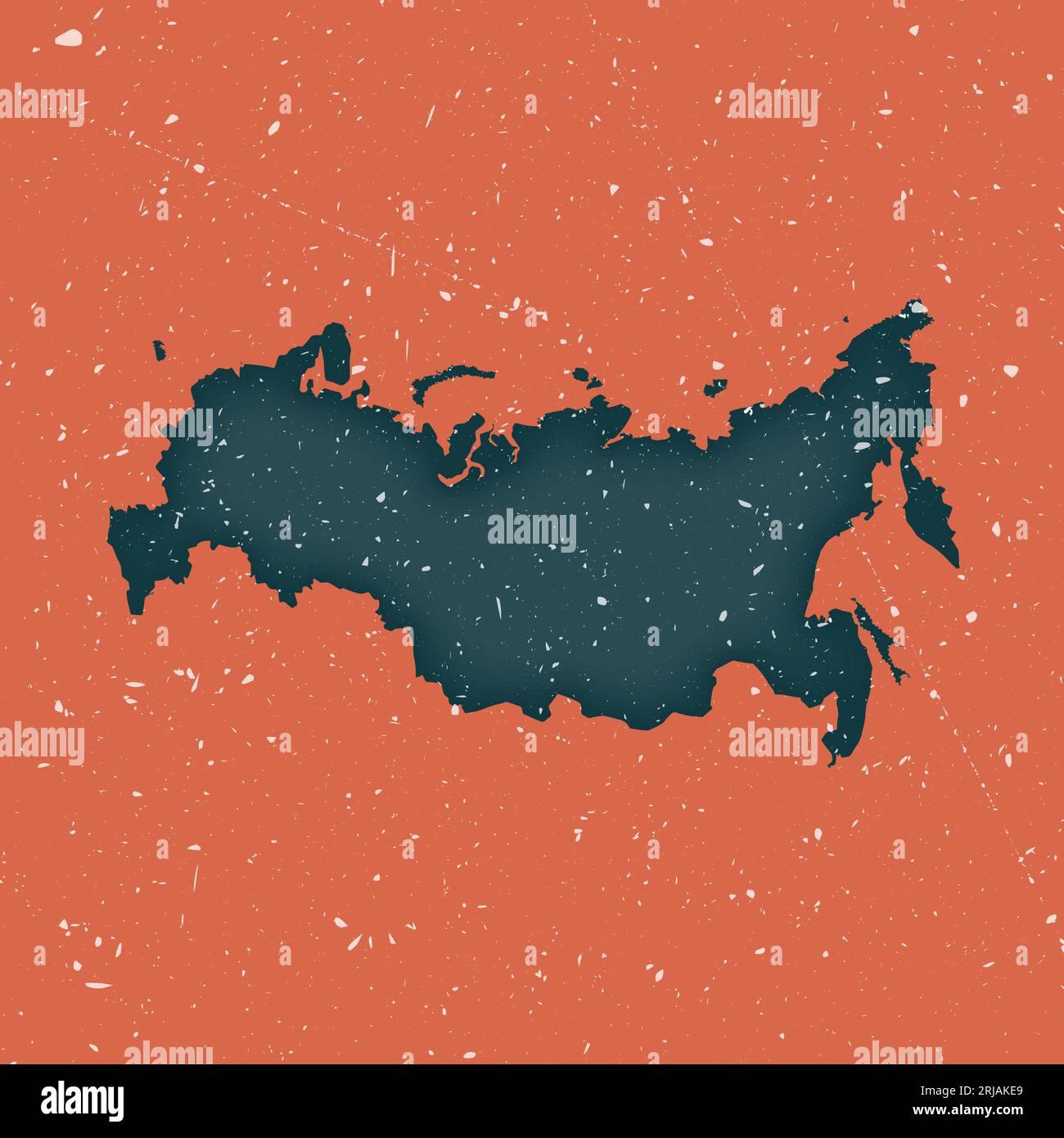 Russia vintage map. Grunge map of the country with distressed texture ...