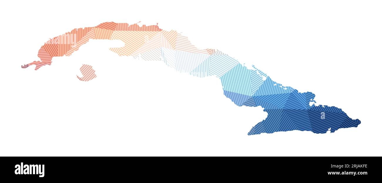 Map of Cuba. Low poly illustration of the country. Geometric design ...