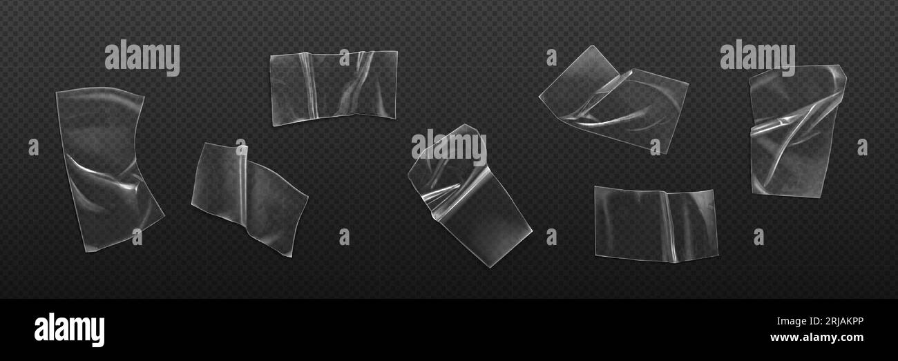 Realistic set of adhesive plastic tape isolated on transparent ...
