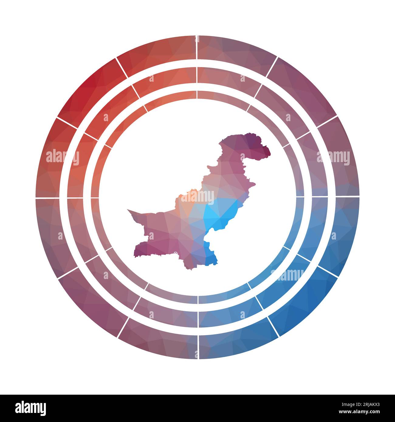 Pakistan badge. Bright gradient logo of country in low poly style Stock ...