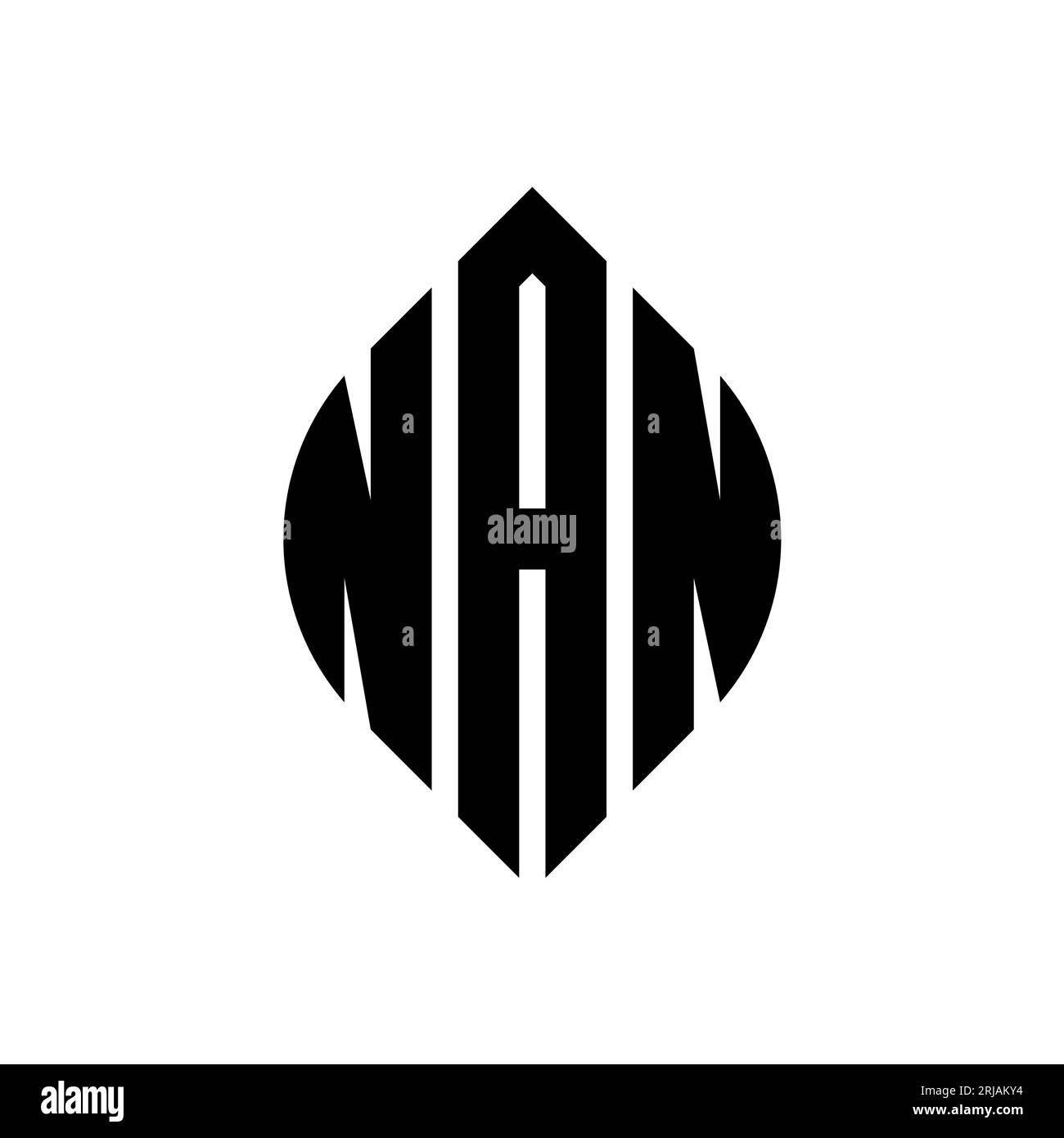 NAN circle letter logo design with circle and ellipse shape. NAN ...