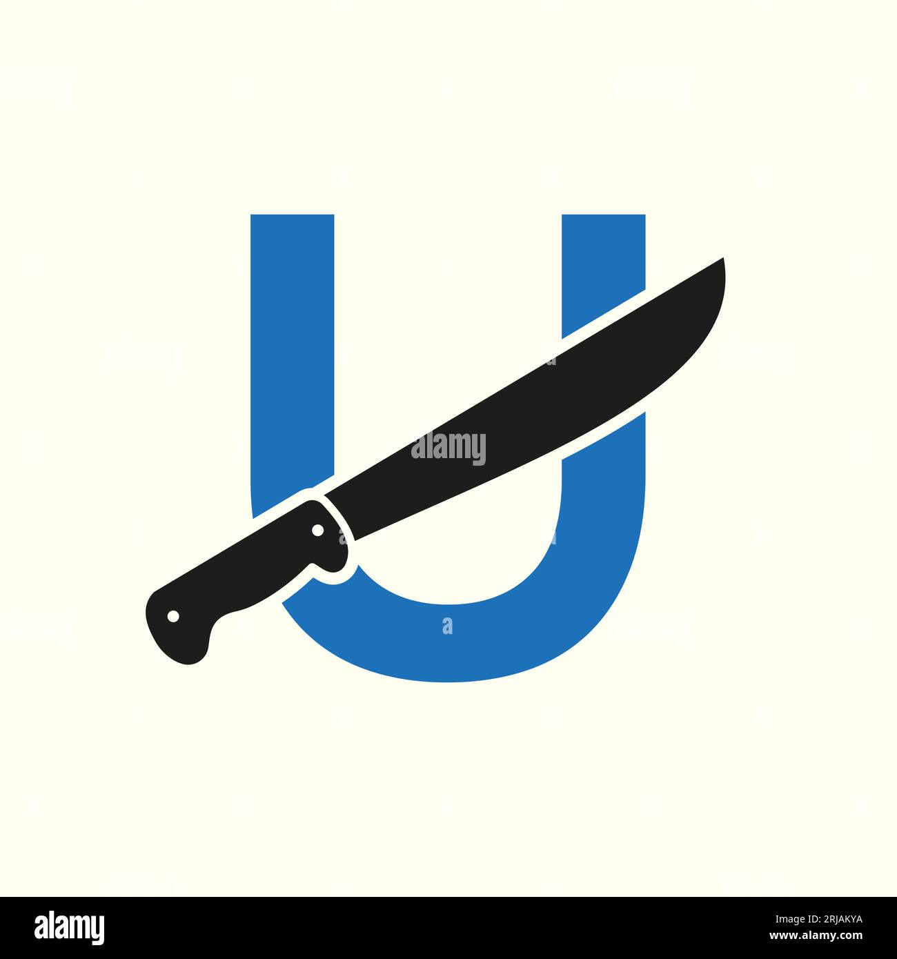 Letter U Knife Logo Design Vector Template Knife Symbol With Alphabet ...