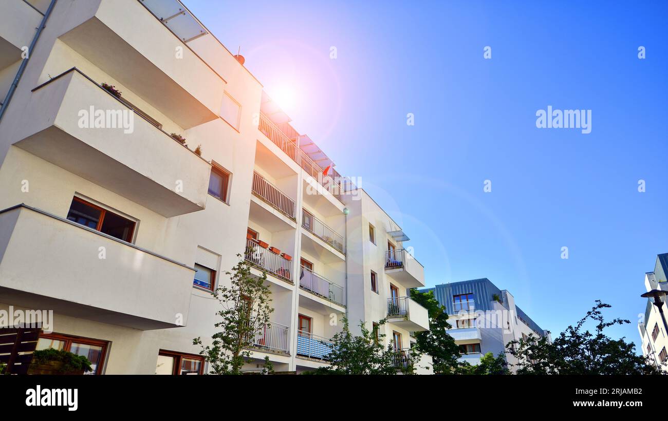 Luxury modern residential apartment building complex Stock Photo - Alamy
