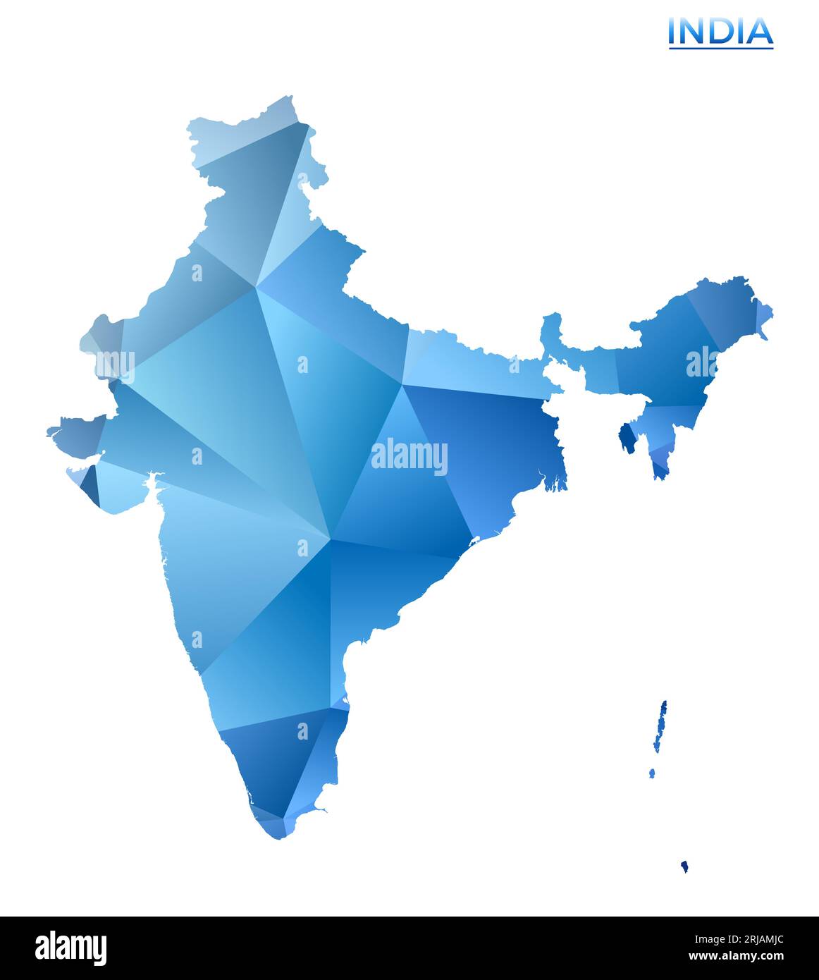 Vector polygonal India map. Vibrant geometric country in low poly style ...