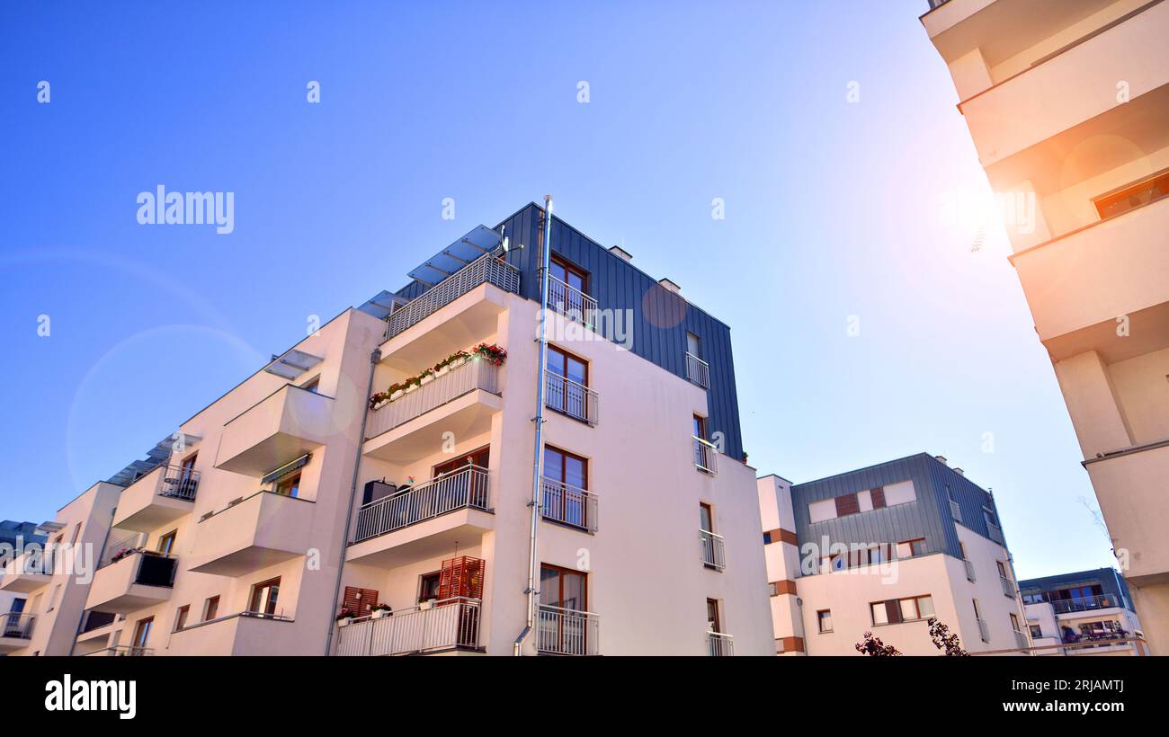 Luxury modern residential apartment building complex Stock Photo - Alamy