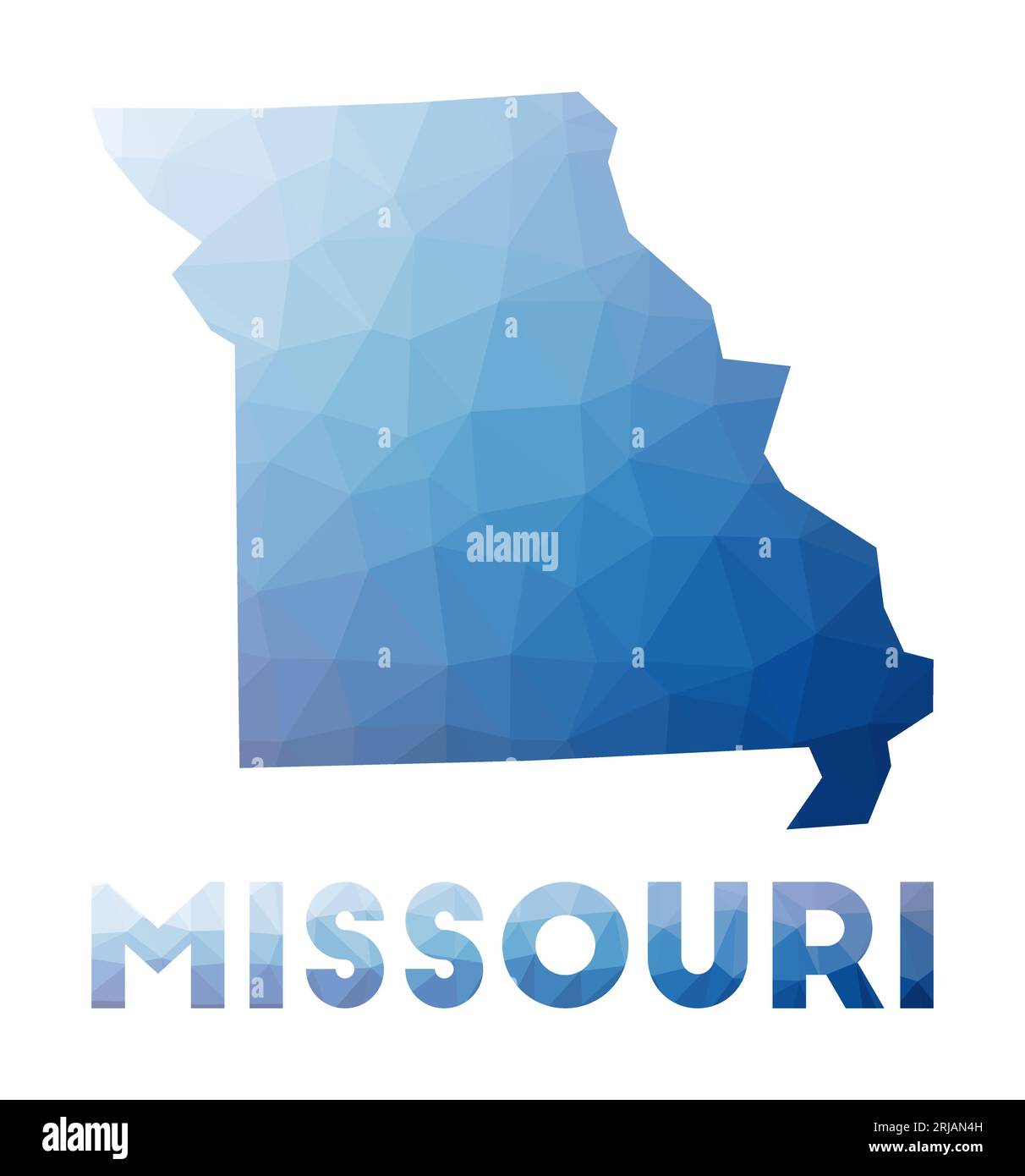 Low poly map of Missouri. Geometric illustration of the US state ...