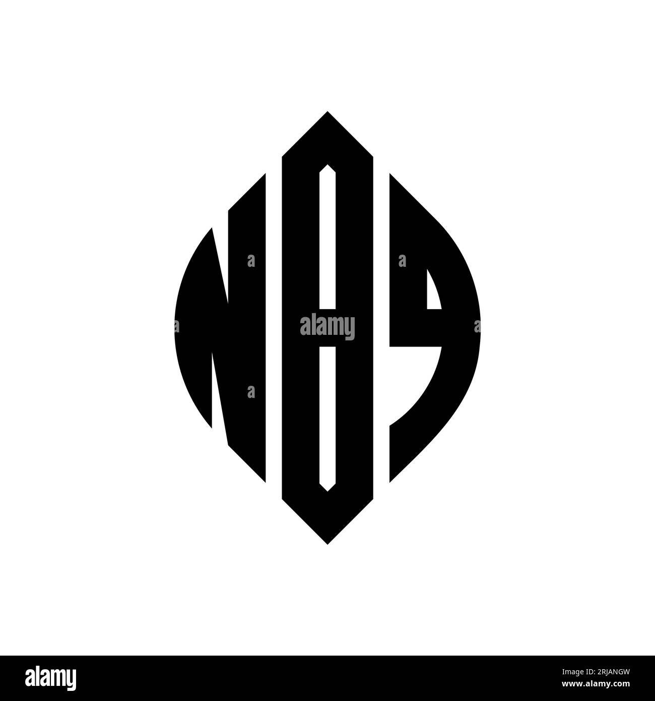 NBQ circle letter logo design with circle and ellipse shape. NBQ ...