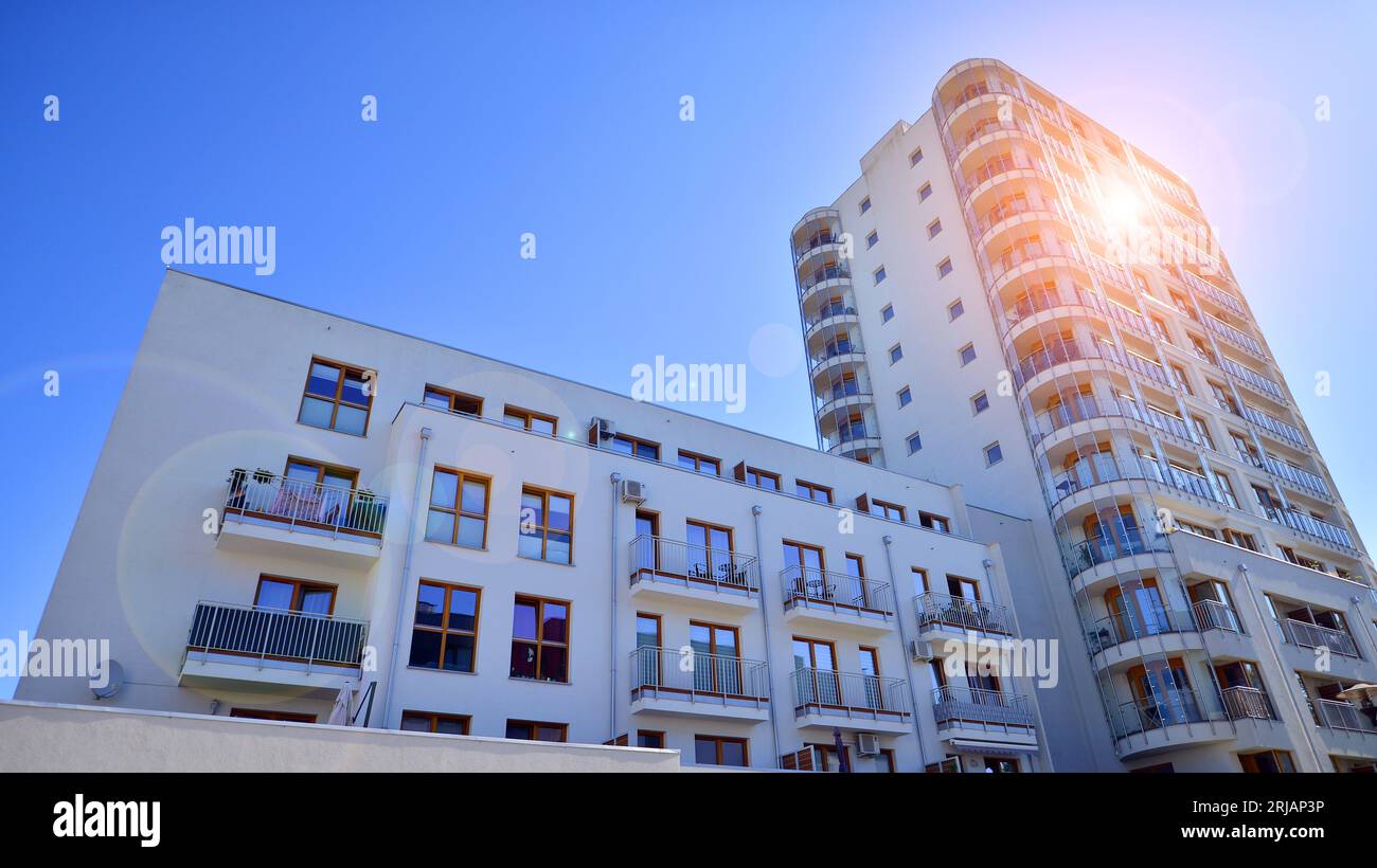 Luxury modern residential apartment building complex Stock Photo - Alamy
