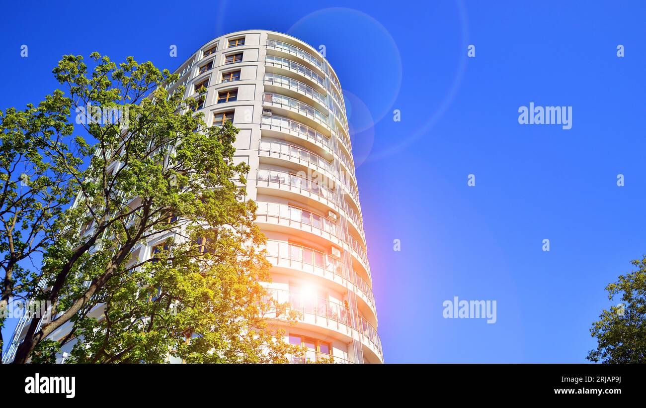 Low energy houses with apartments. Residential area with ecological and ...