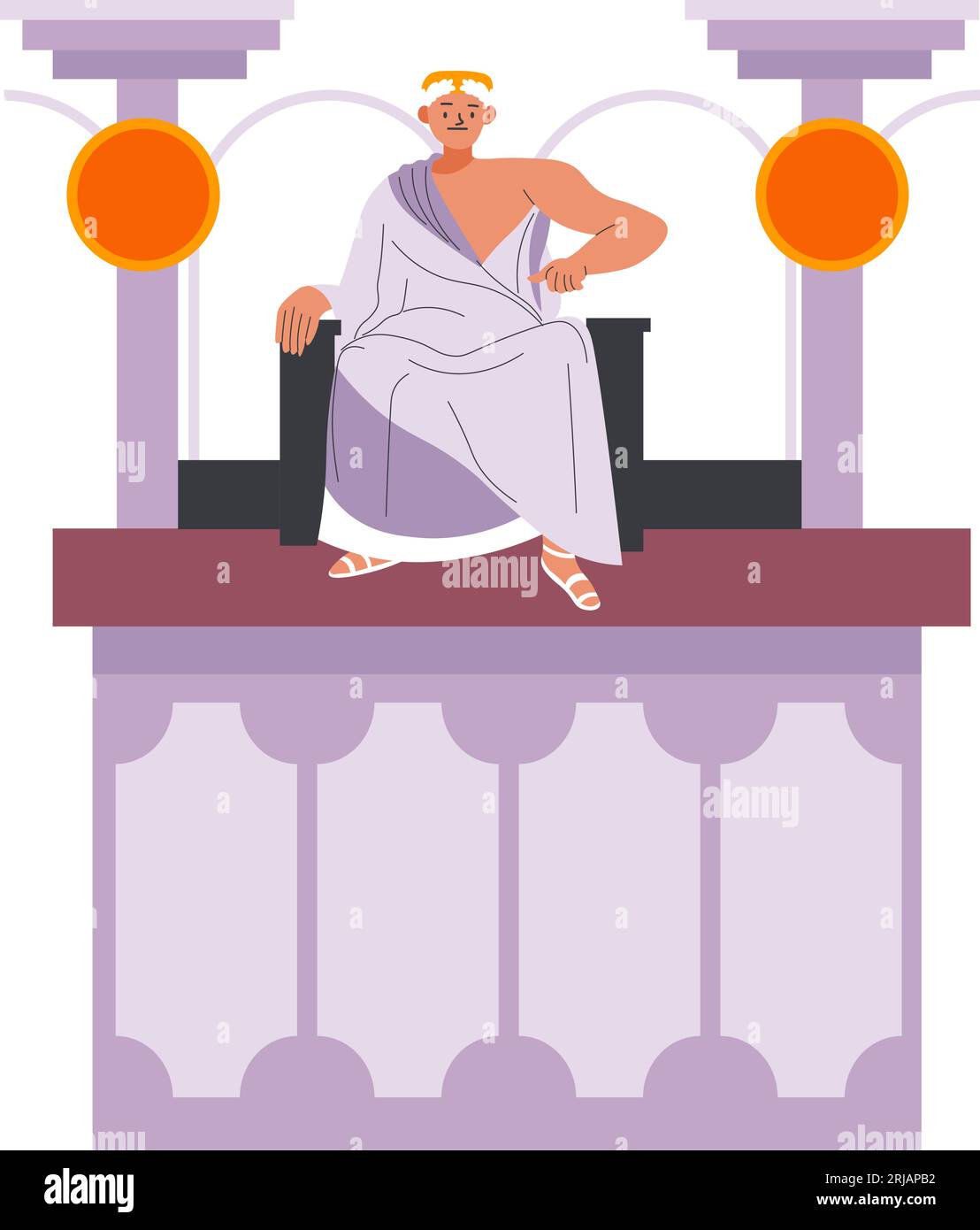 Roman Empire ruler sitting in amphitheater vector Stock Vector Image ...
