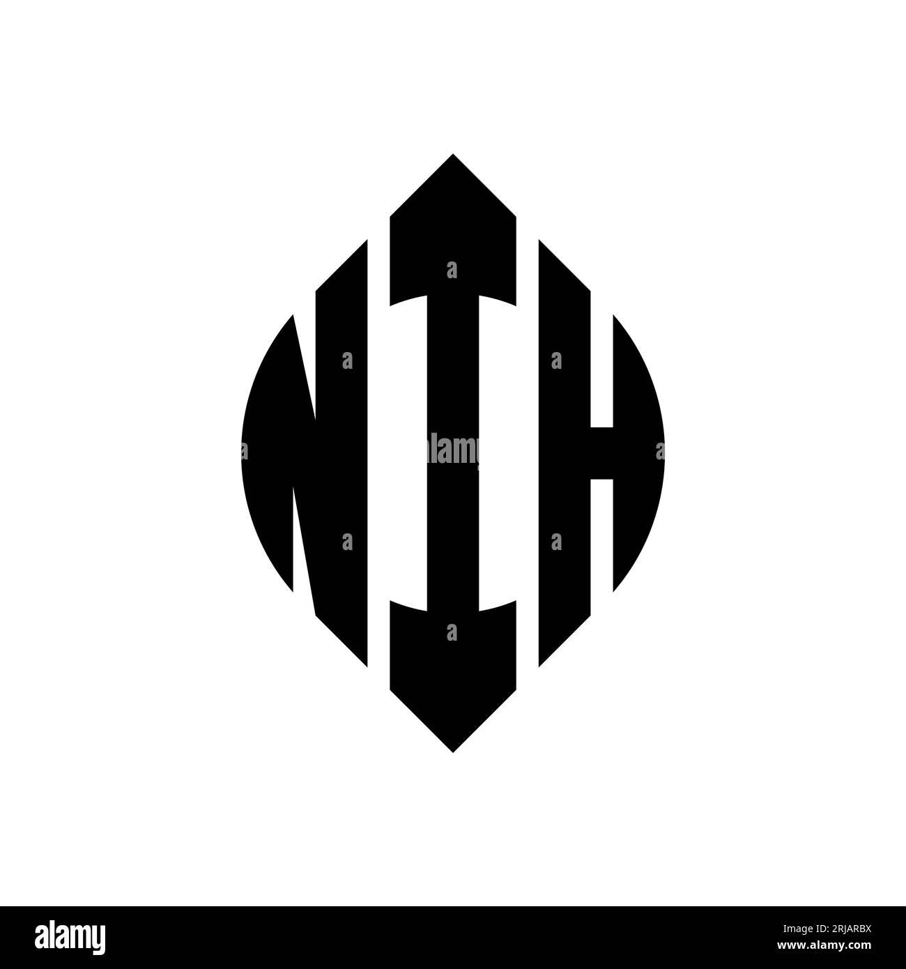 NIH circle letter logo design with circle and ellipse shape. NIH ...