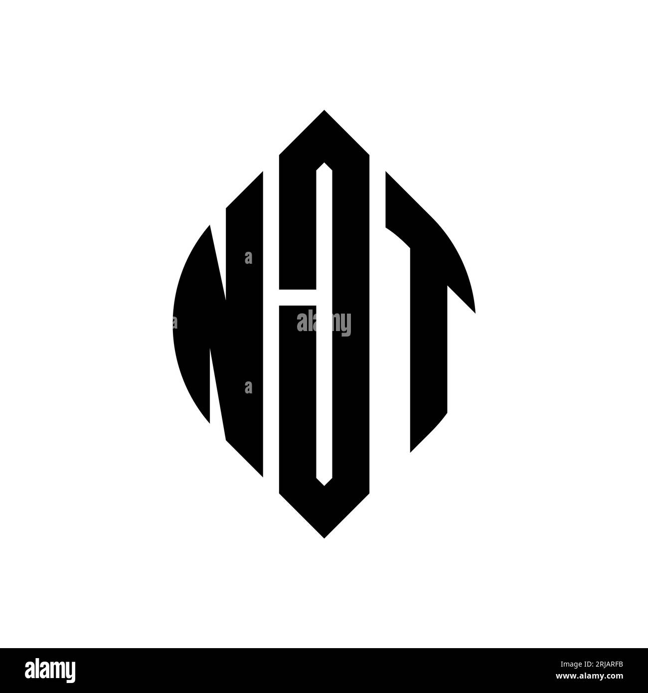 NJT circle letter logo design with circle and ellipse shape. NJT ...